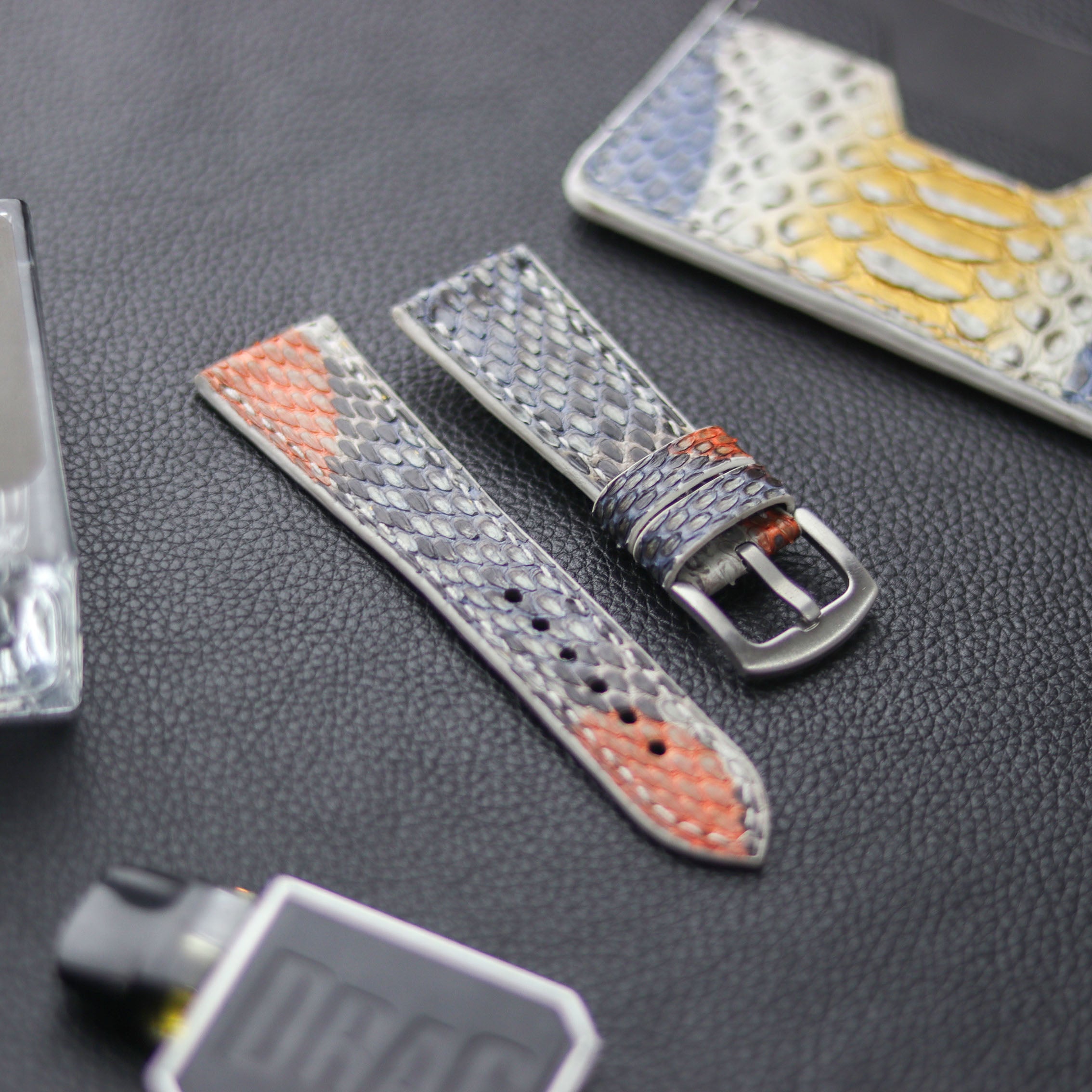 Real Authentic Python/Snake Skin Leather Watch Straps - Leather-Man